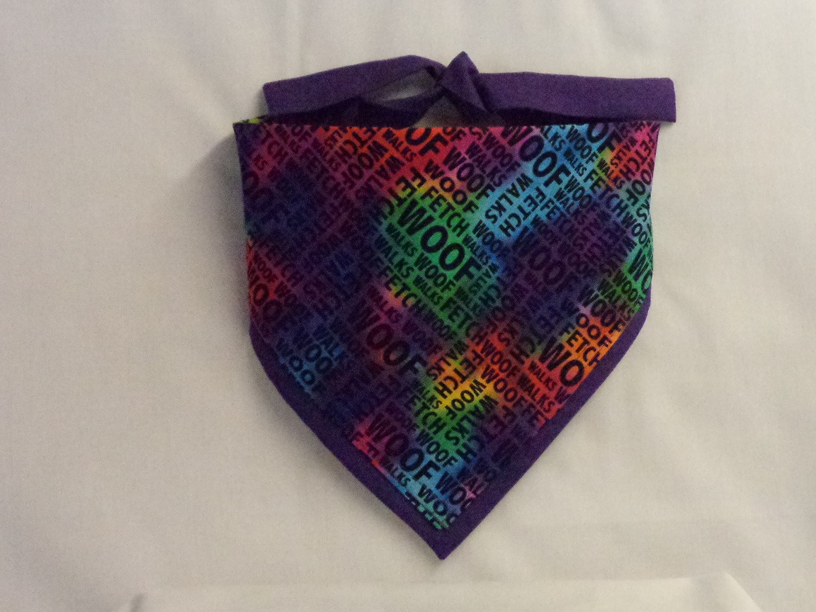Woof on Tie Dye with Purple – Wild Sky Creations